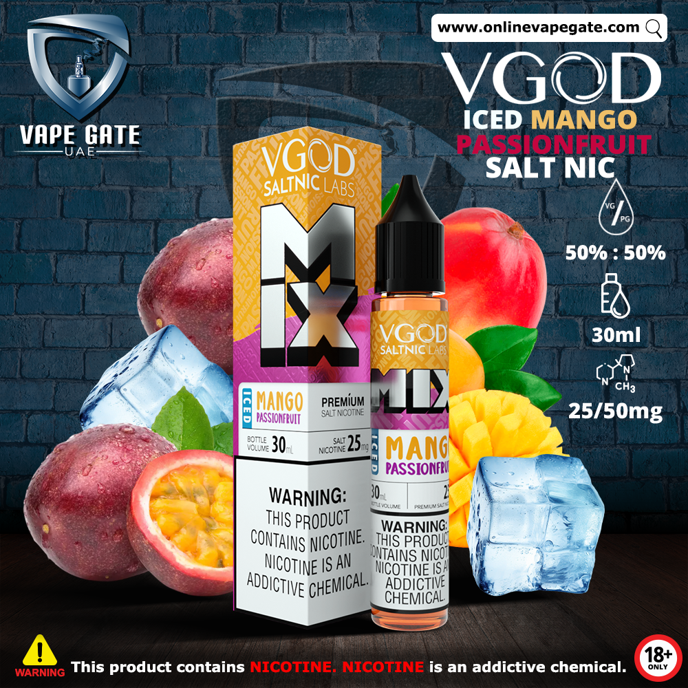 VGOD Iced Mango Passionfruit 30ml Salt Nic Dubai Price | Same Day ...